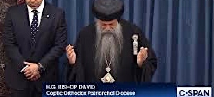 Coptic Bishop David prays at US Senate opening session - Coptic Solidarity