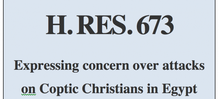 Text and Arabic Translation of H.RES.673 Expressing concern over attacks on Coptic Christians in ...